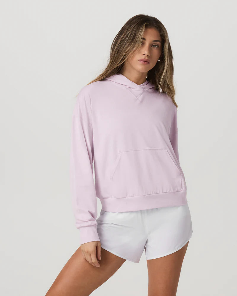 vuori Women's Halo Modern Pullover Hoodie in Lilac Breeze Heather ...